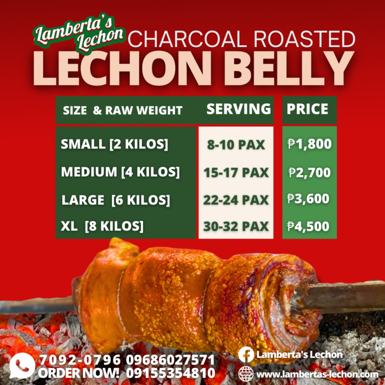 Lamberta's Lechon – Pricelist